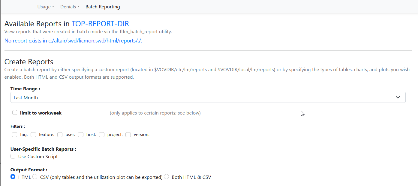 Configure a Batch Report