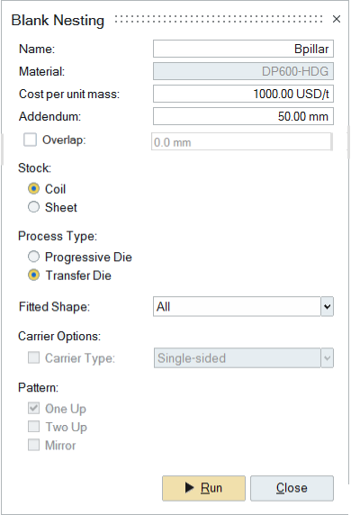 Blank Nesting Simulation