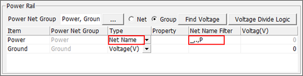 Power Rail Group Type Setup