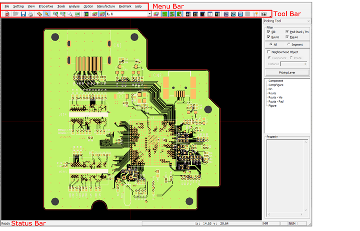 Menu Bar, Toolbar, Status Bar